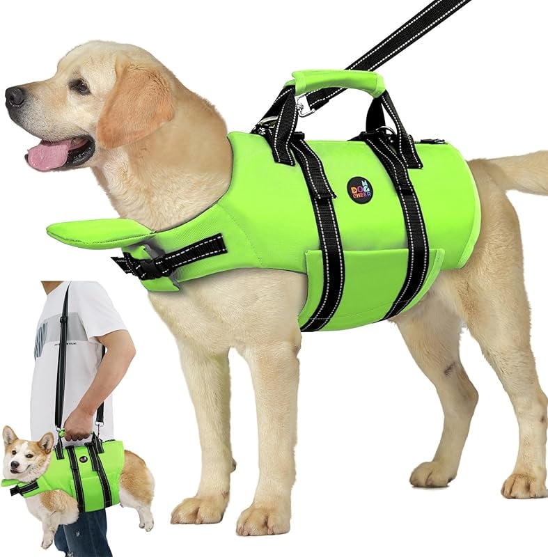 DoDog Life Jacket with Back Zipper, High Buoyancy Puppy Swimming Vest ...