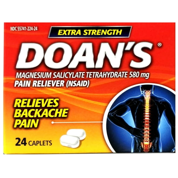 Doans Backache Pain Reliever Caplets NSAIDs with Extra Strength 580 mg ...