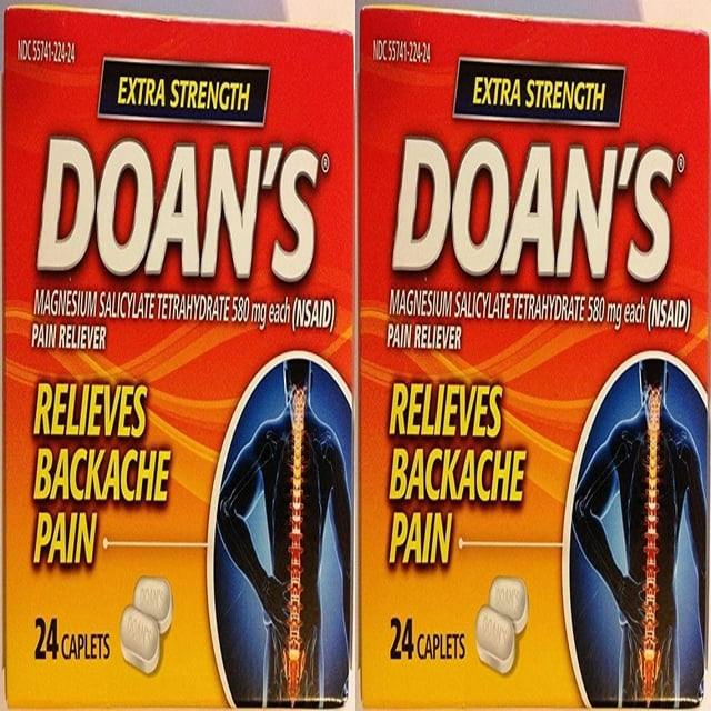 Doans Backache Pain Reliever - Extra Strength - 24 Count Caplets Per ...
