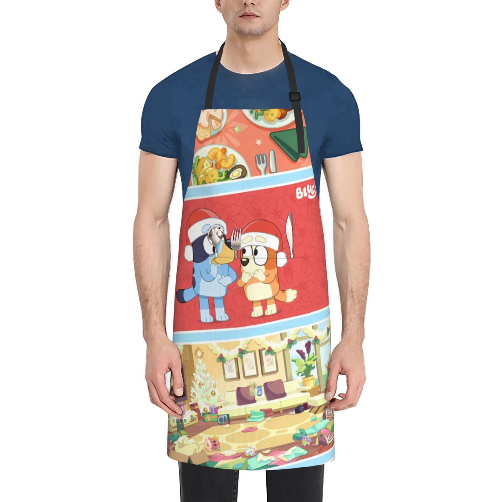 Doayai Bluey Print Adults Aprons with Pocket, Waterproof Aprons ...