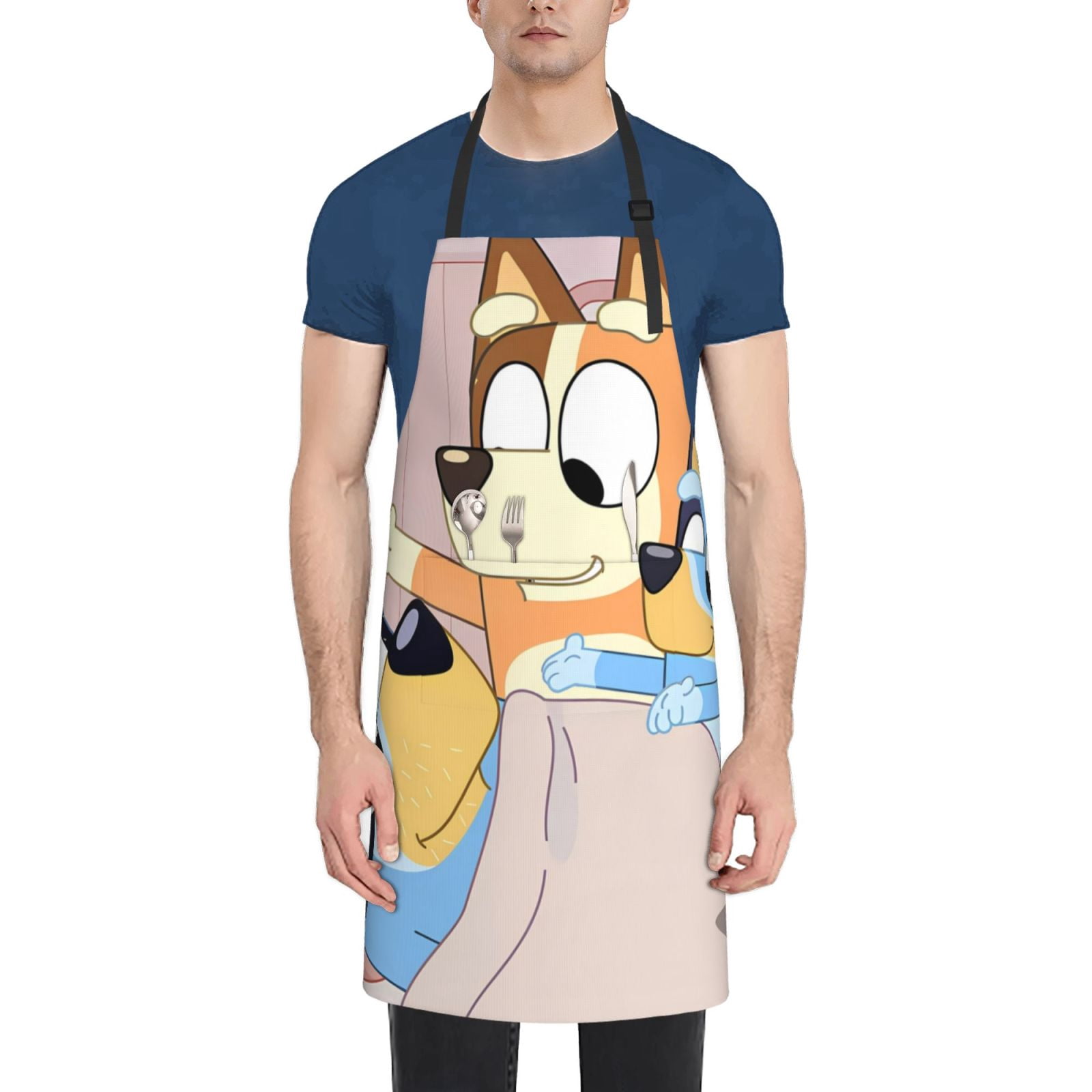 Doayai Bluey Print Adults Aprons with Pocket, Waterproof Aprons ...