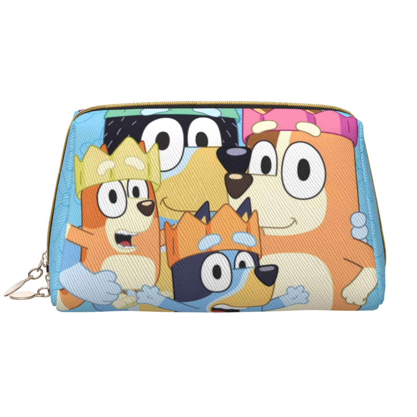 Doayai Bluey Print PU Leather Makeup Bag,Travel Cosmetic Bag,Organizer ...