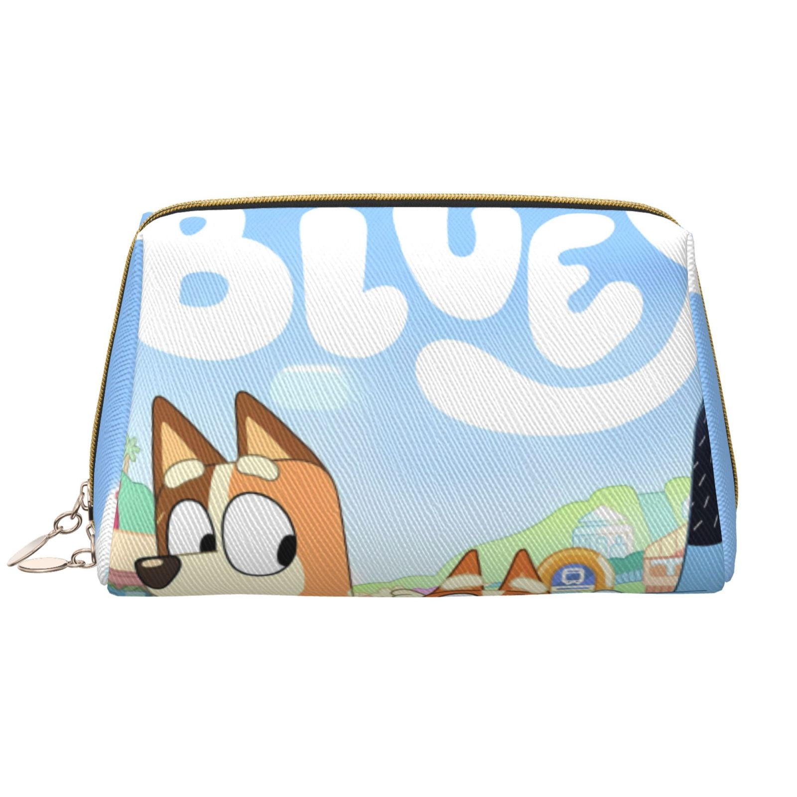 Doayai Bluey Print PU Leather Makeup Bag,Travel Cosmetic Bag,Organizer ...