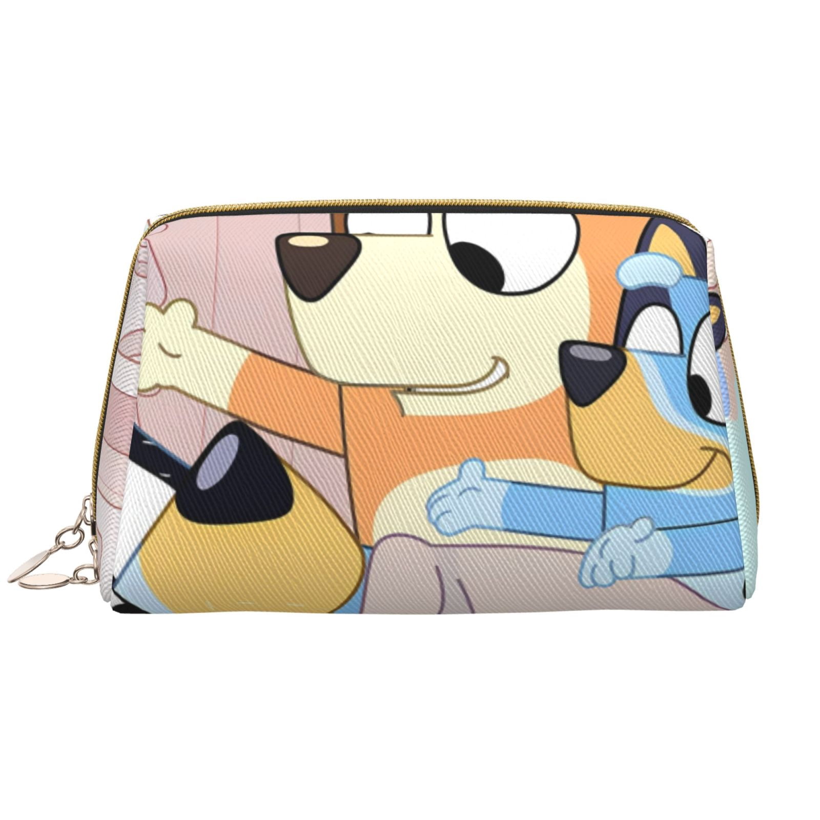 Doayai Bluey Print PU Leather Makeup Bag,Travel Cosmetic Bag,Organizer ...