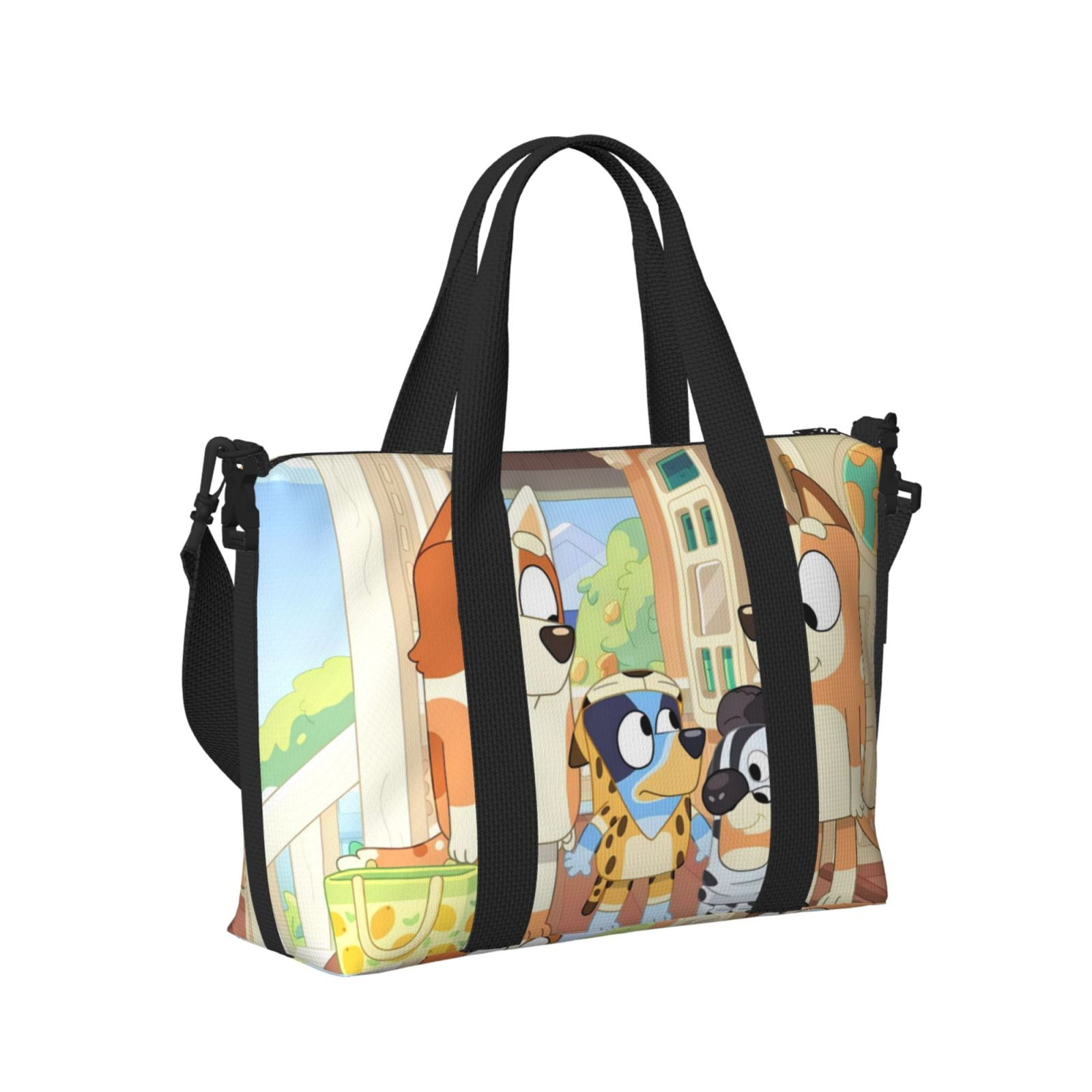 Doayai Bluey Print Travel Duffle Bag, Waterproof Weekender Bag,Carry On ...