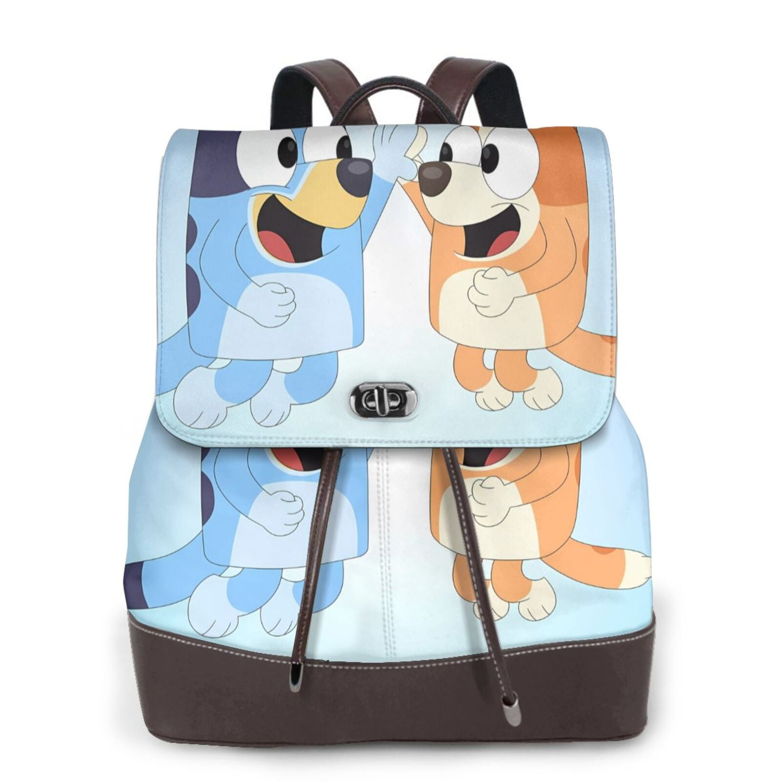 Doayai Bluey Print Women Genuine Leather Backpack ,Leather Laptop ...