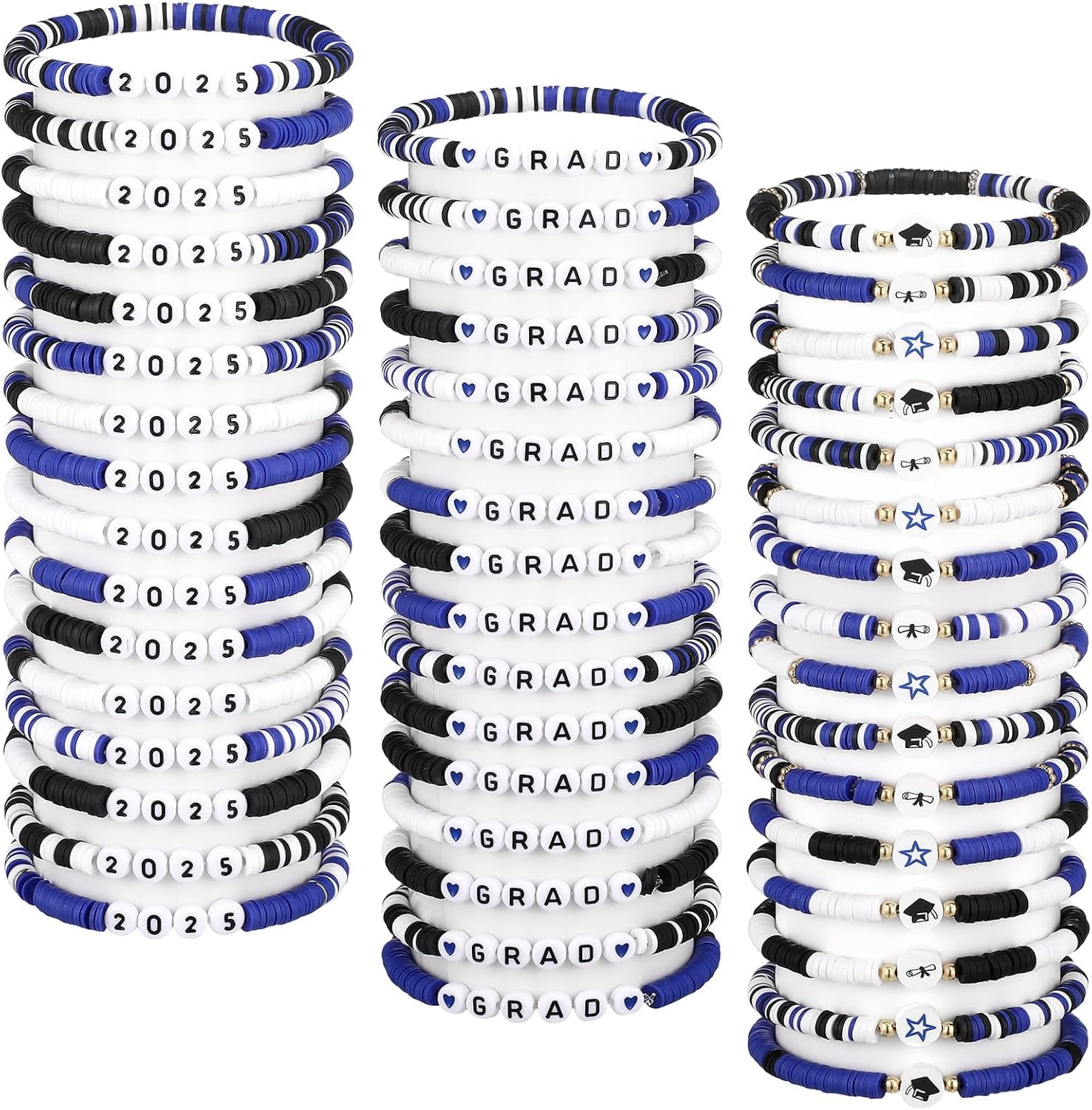 DobGot 48 Pcs Class Of 2025 Bracelets Bulk Graduation Friendship ...