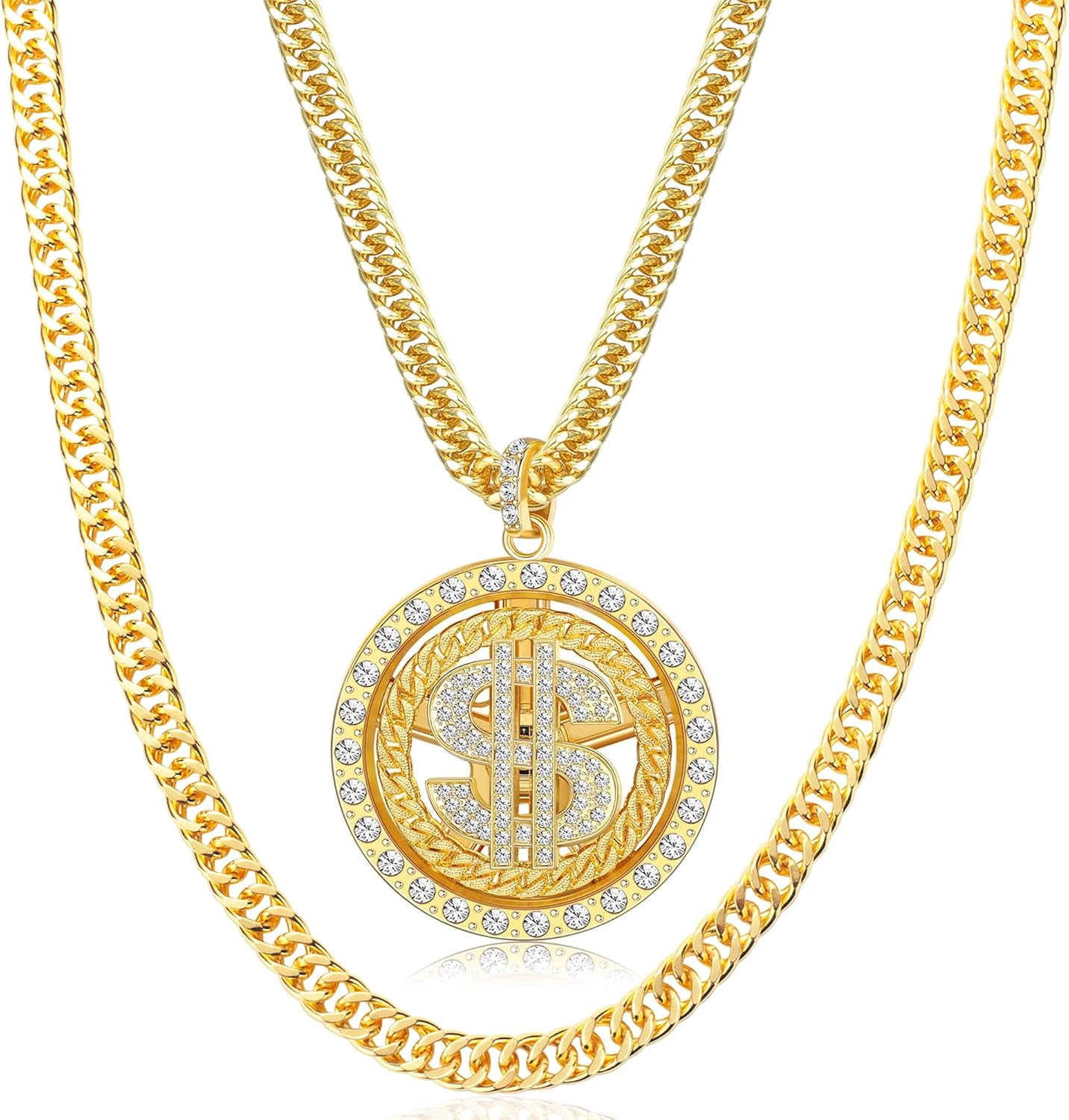 DobGot 80S 90S Hip Hop Costume Jewelry Gold Chain For Women Men Gold ...