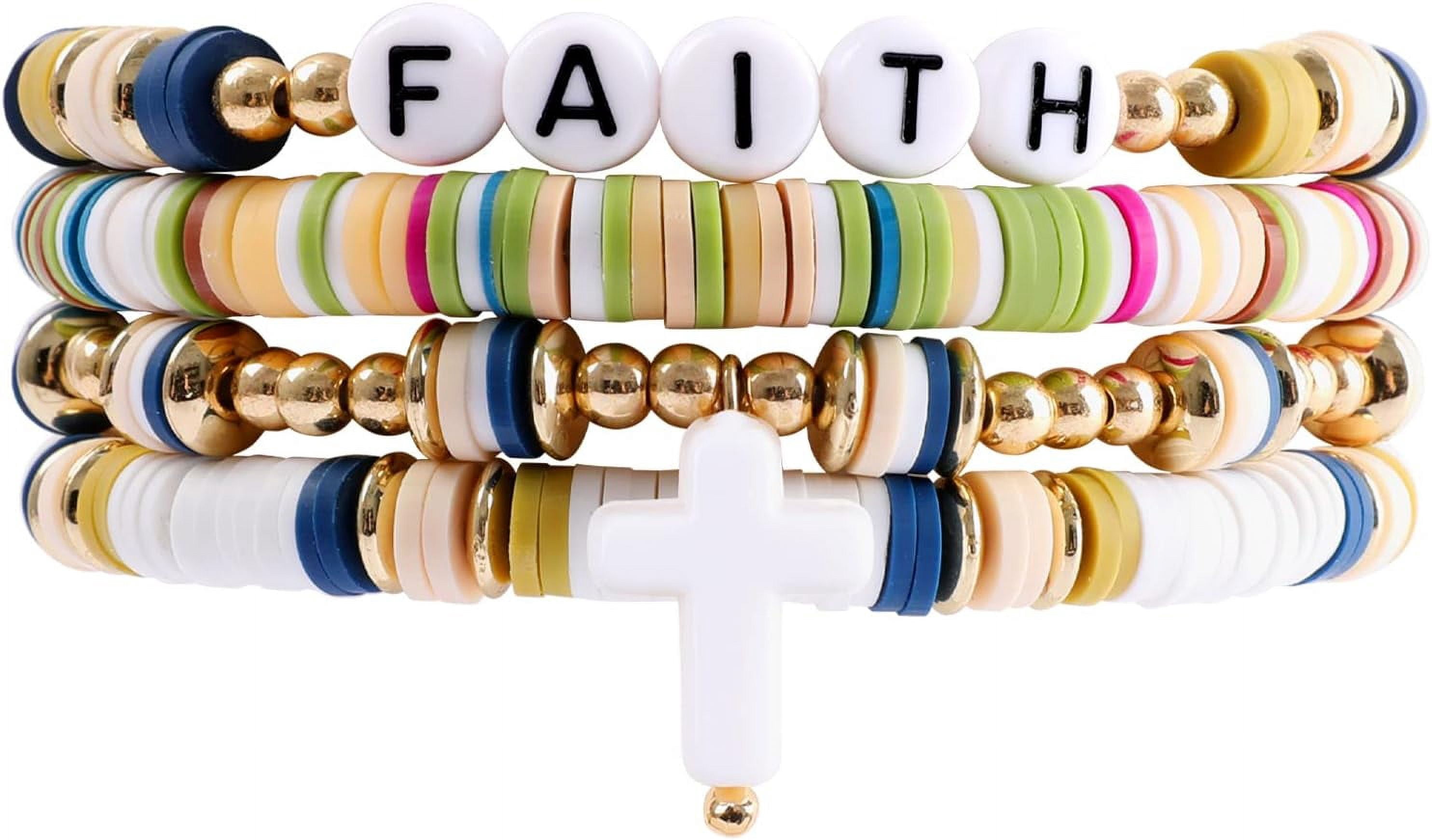 DobGot Colorful Heishi Surfer Bracelets Set For Women Stackable Clay ...