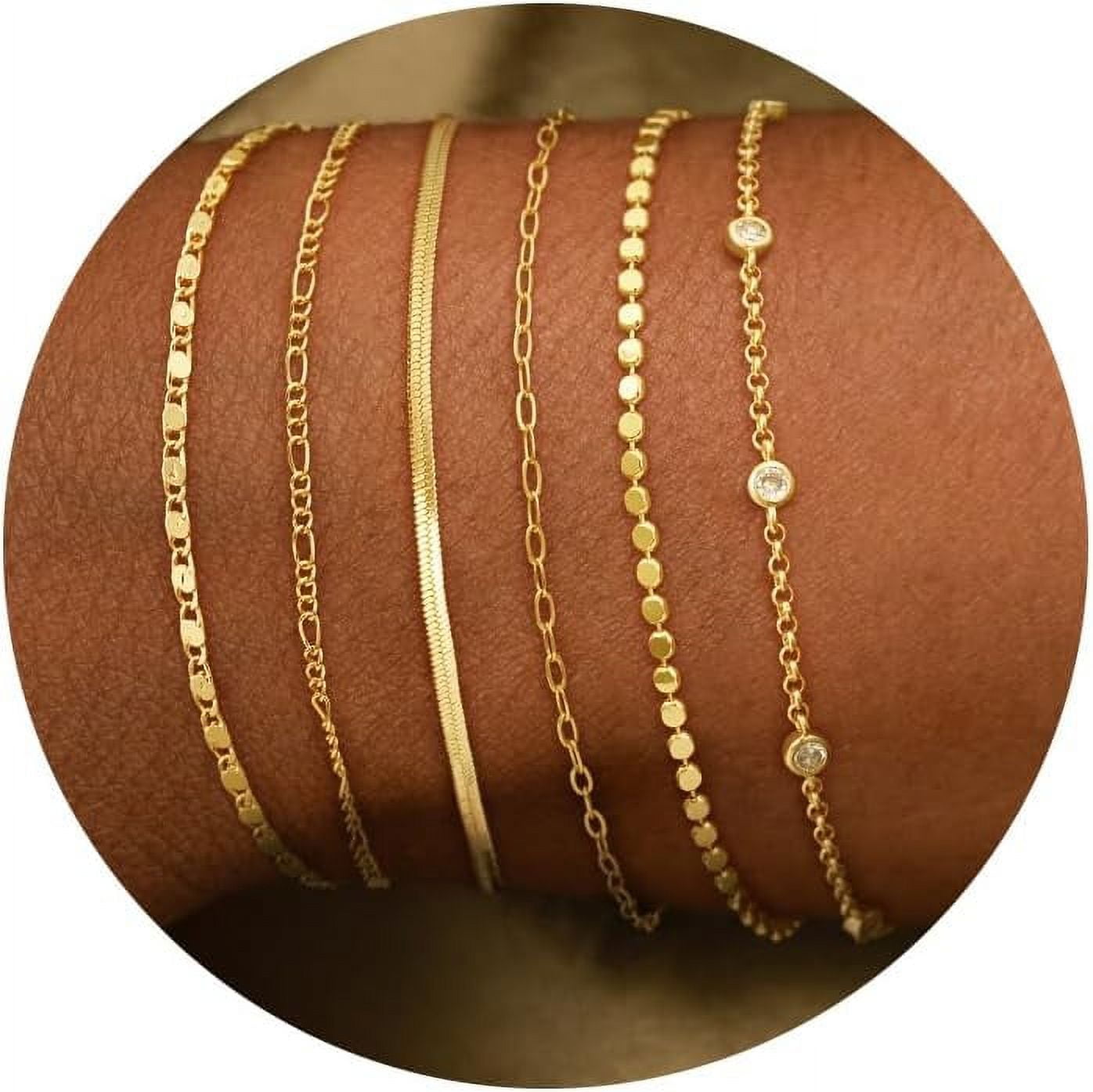 DobGot Gold Bracelets For Women Non Tarnish, 14K Real Gold Plated ...
