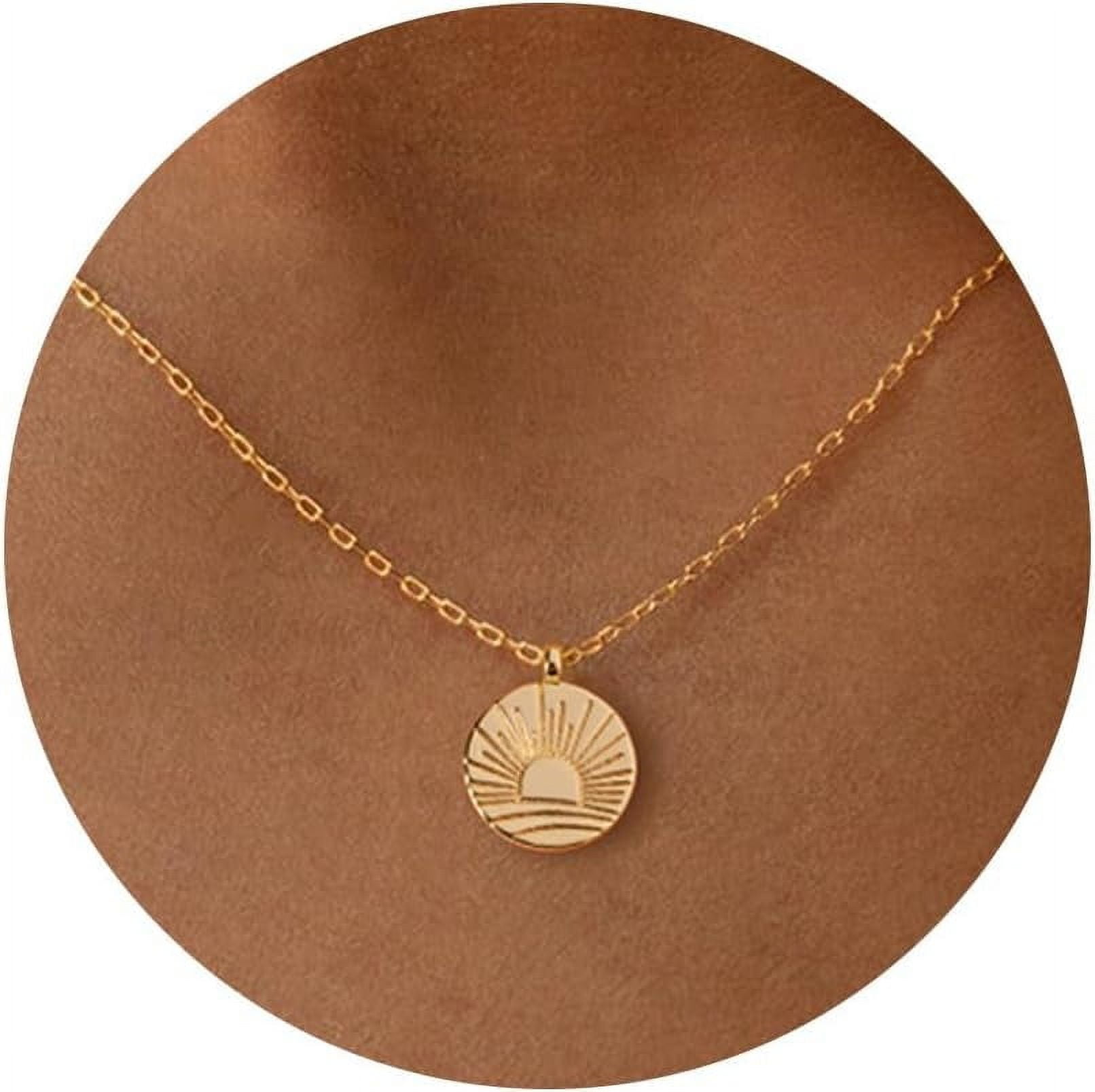 DobGot Gold Necklace: 14K Gold Plated Softball Volleyball Sun Sunflower Sun Star Italian Horn ...