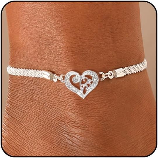 DobGot Silver Ankle Bracelets For Women Waterproof Sparkly Gold Anklets ...