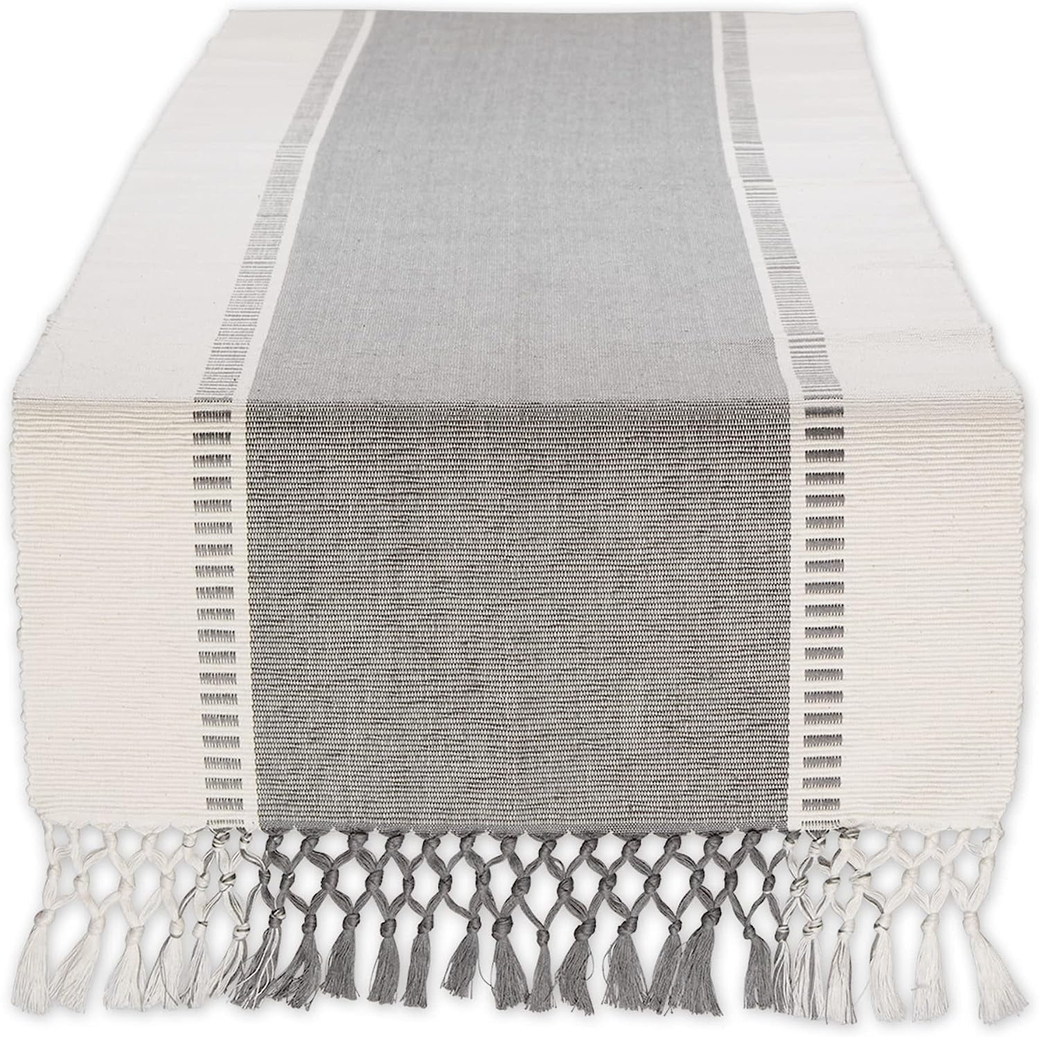 Dobby Stripe Woven Table Runner, 13x108 (13x113.5, Fringe Included ...