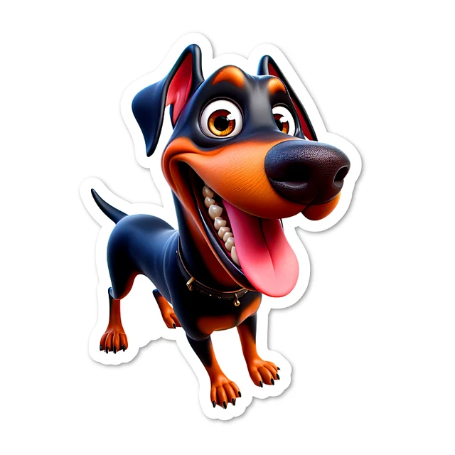 Doberman Dog, Pet Sticker, Water Resistant, Indoor Use,Phone Decal ...