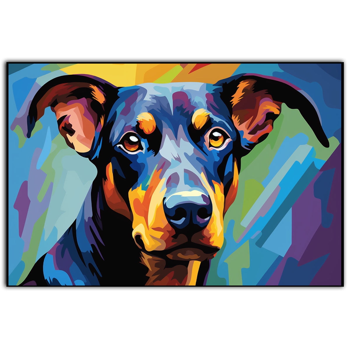 Doberman Pinscher Canvas Unframed Colofull Inspired bedroom decor - Dog ...