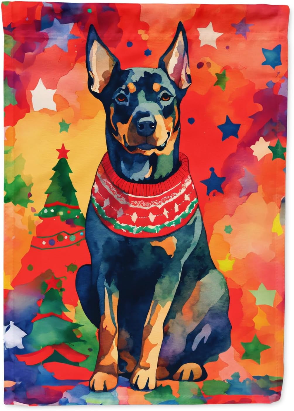 Doberman Pinscher Christmas Garden Flag Mailbox Flag Decorative Yard ...