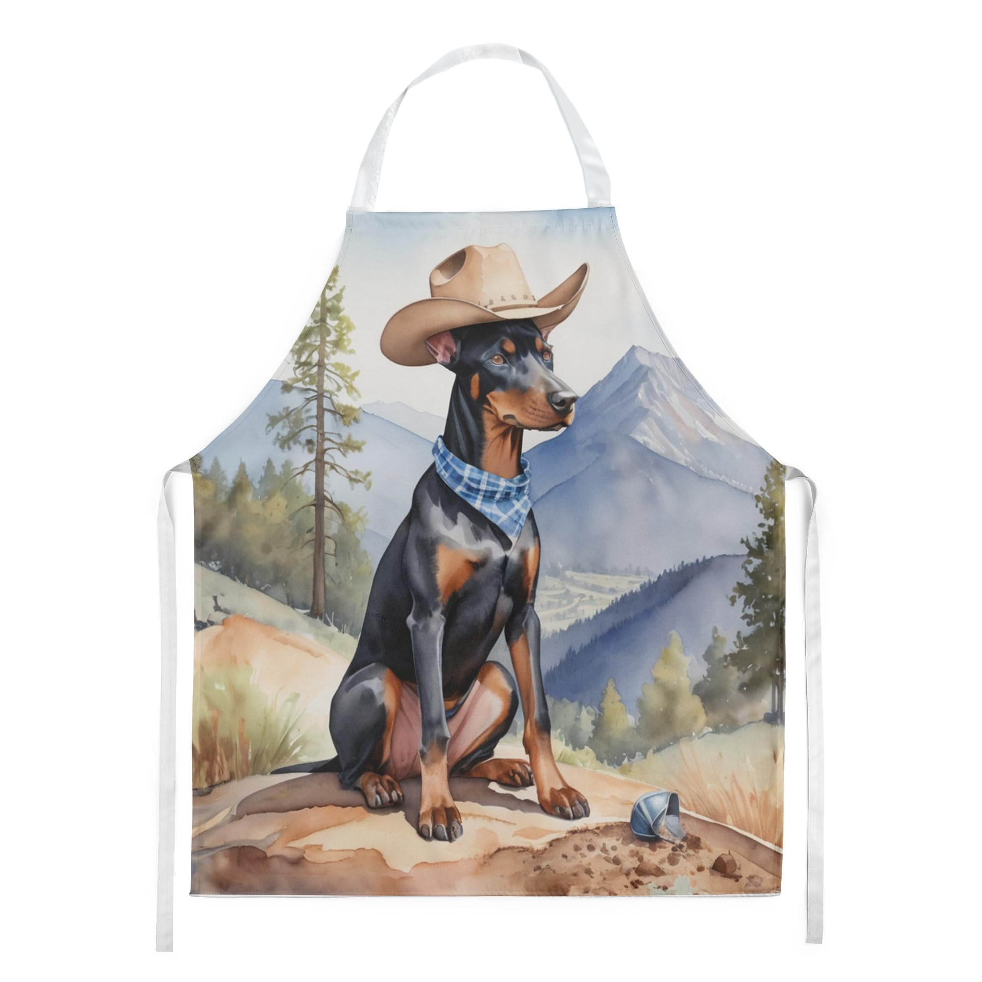 Doberman Pinscher Cowboy Welcome Apron 27 in x 30 in - Walmart.com