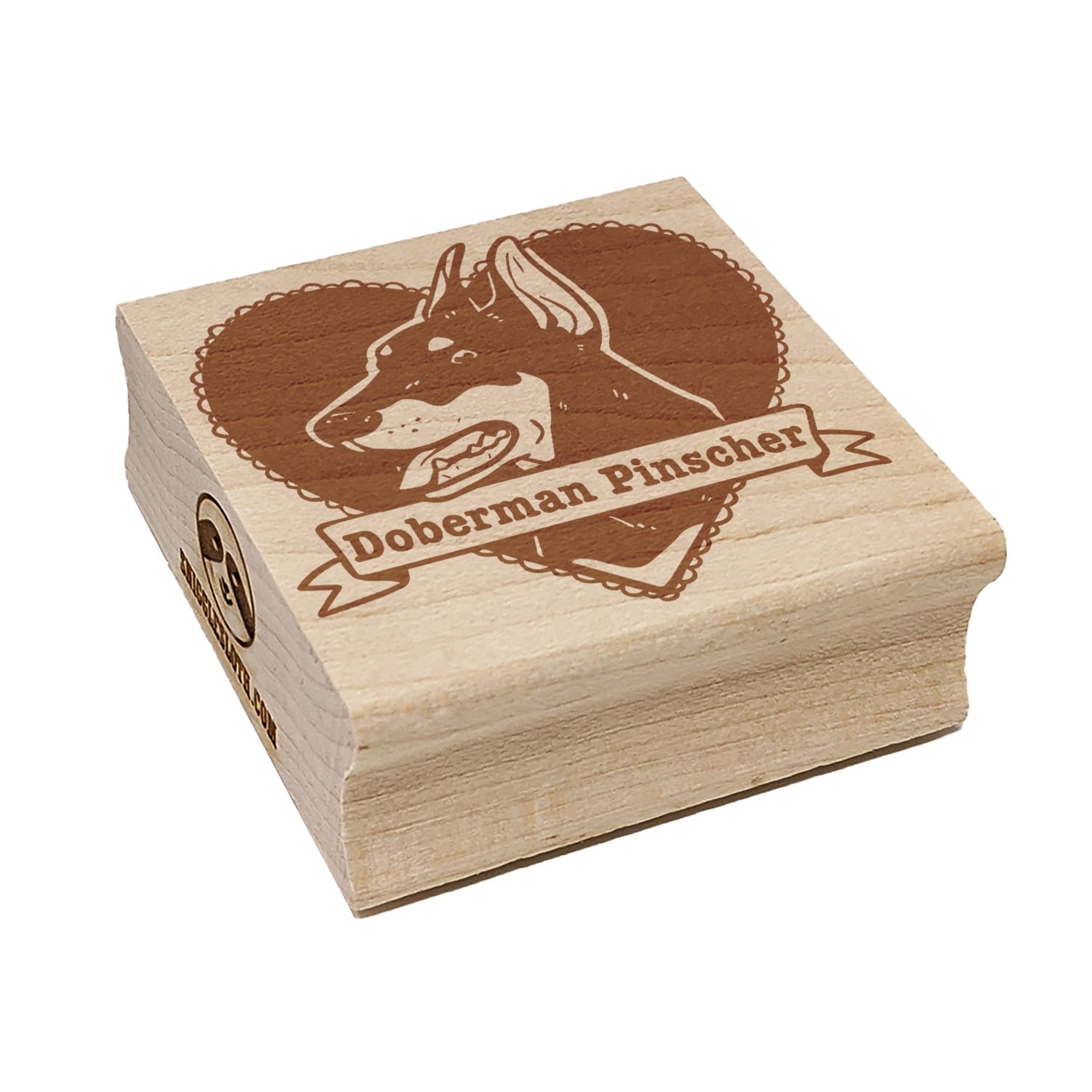 Doberman Pinscher Dog Heart Square Rubber Stamp Stamping Scrapbooking ...