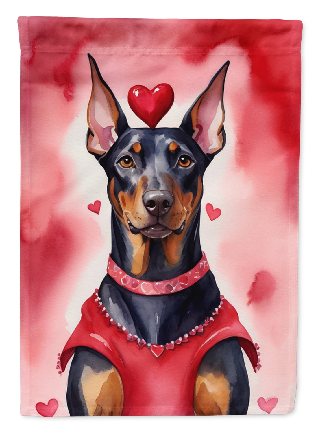 Doberman Pinscher My Valentine House Flag 28 in x 40 in - Walmart.com
