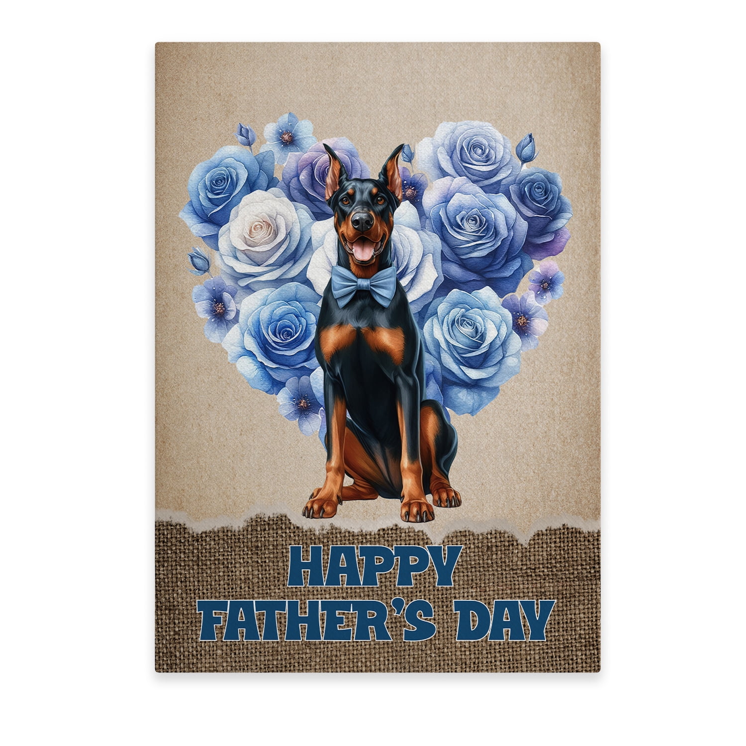 Doberman Pinscher Proud Dad Happy Father's Day Vertical Matte Canvas ...