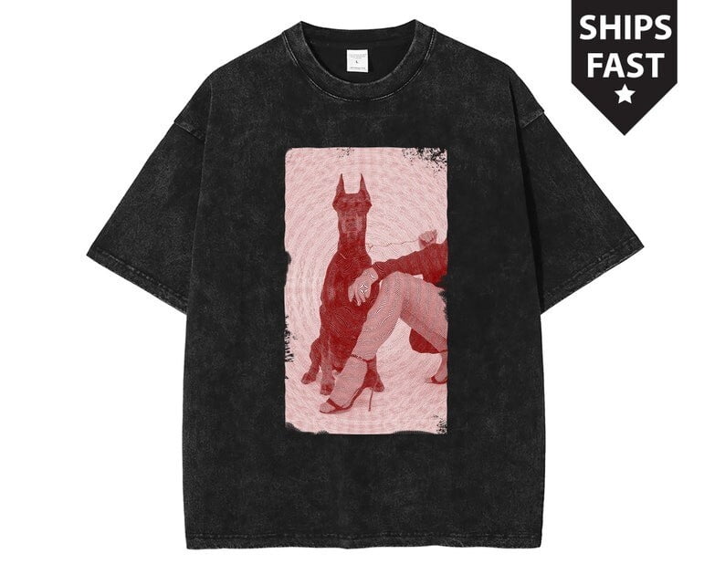 Doberman Y2k Shirt, Y2k Top, Streetwear Shirt, Alternative Clothing ...