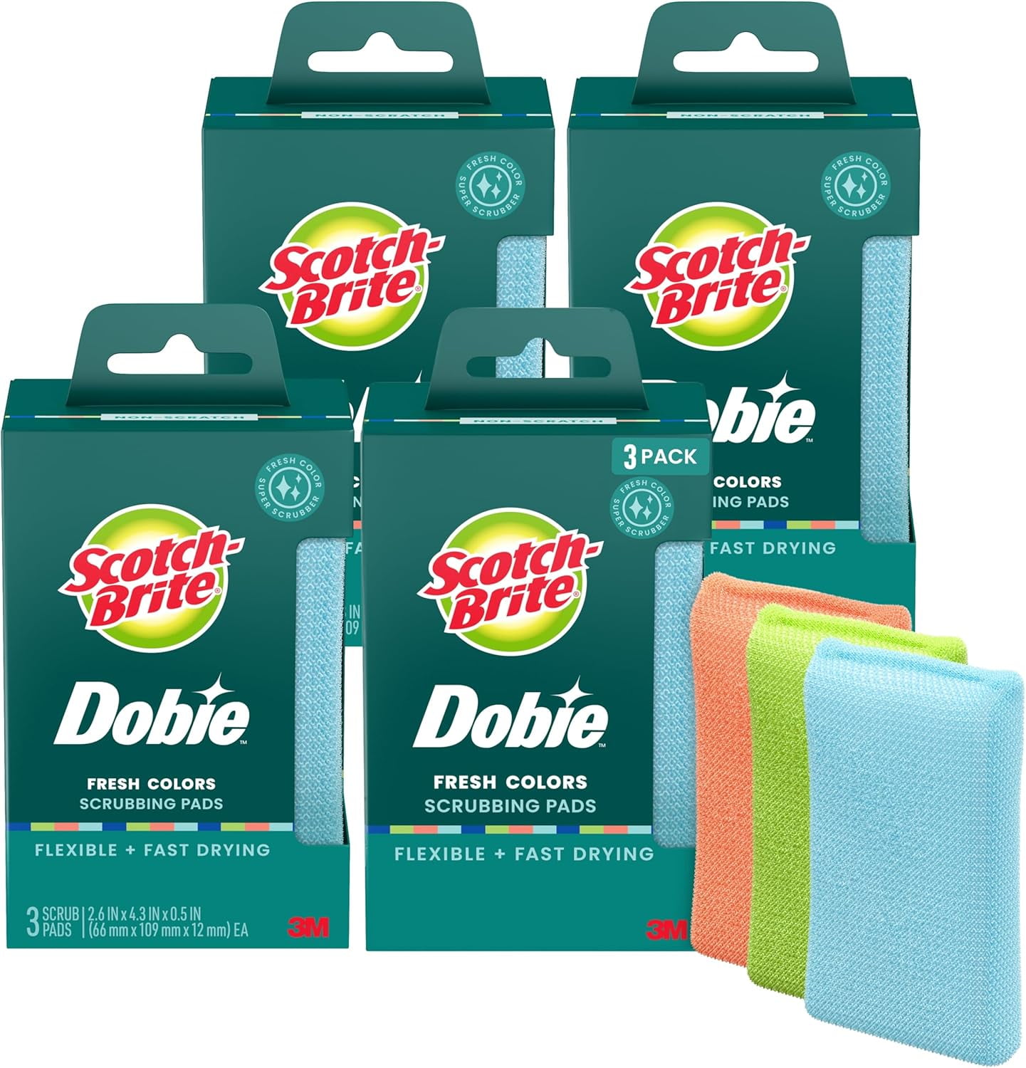 Dobie Non-Scratch All-Purpose Scrub Pads, Original Cleaning Sponges for ...