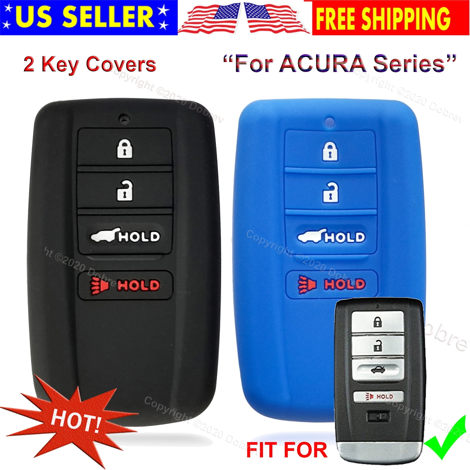 Dobrev Silicone 4 Button Case Cover Keyless Entry Protector Fob Skin ...