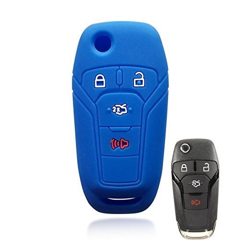Dobrev Silicone 4 Buttons Smart Key Case Cover Skin Fob Holder for Ford ...