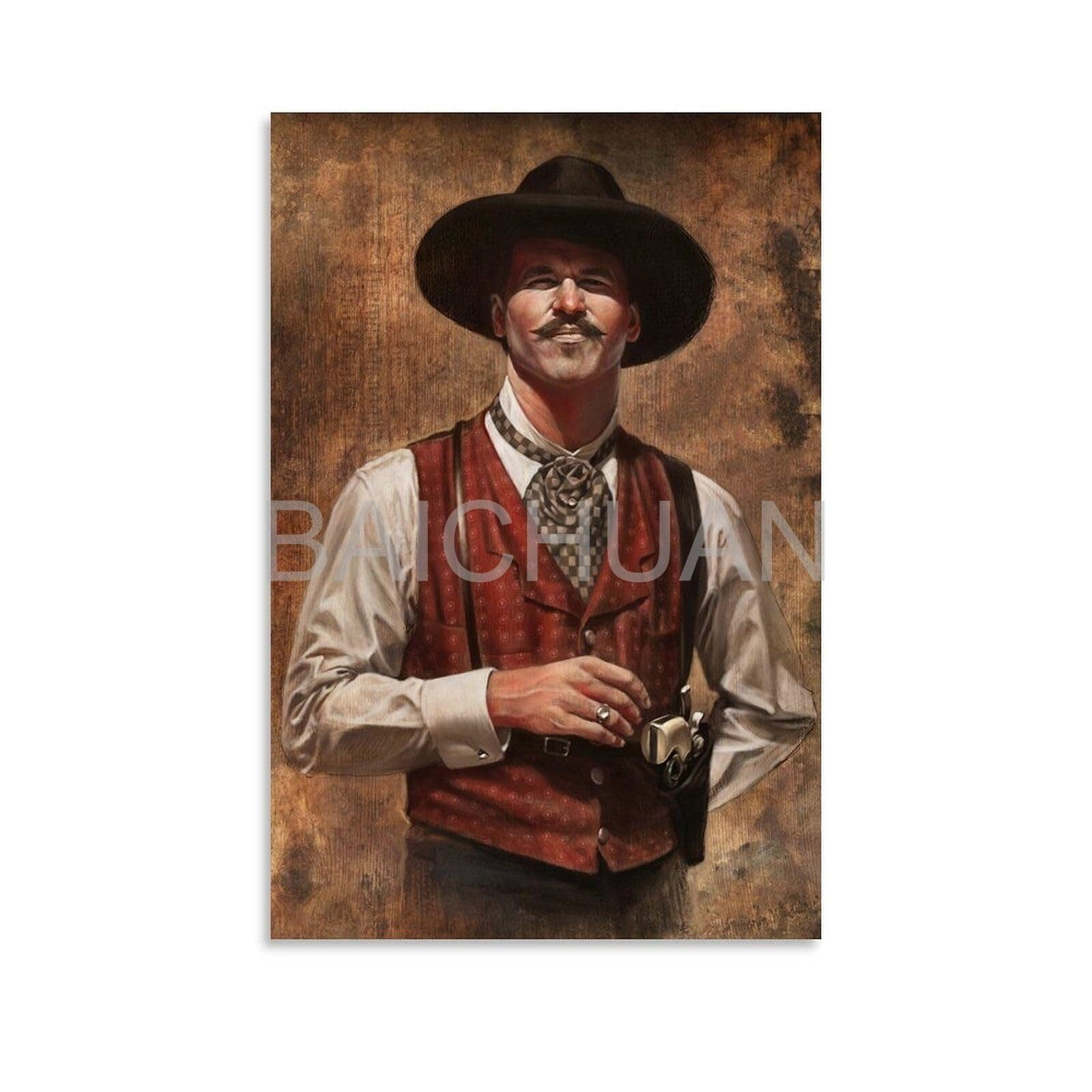 Doc Holliday Paintings Portrait Poster Canvas Painting Wall Art Poster ...