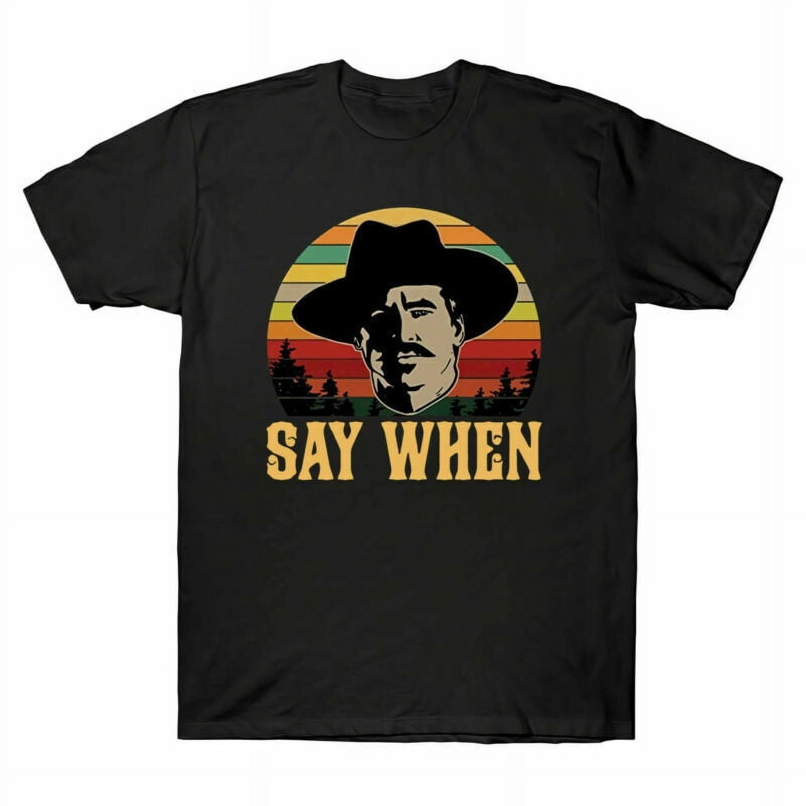 Doc Holliday Say When Retro Vintage Men's Funny Black Cotton T-Shirt ...