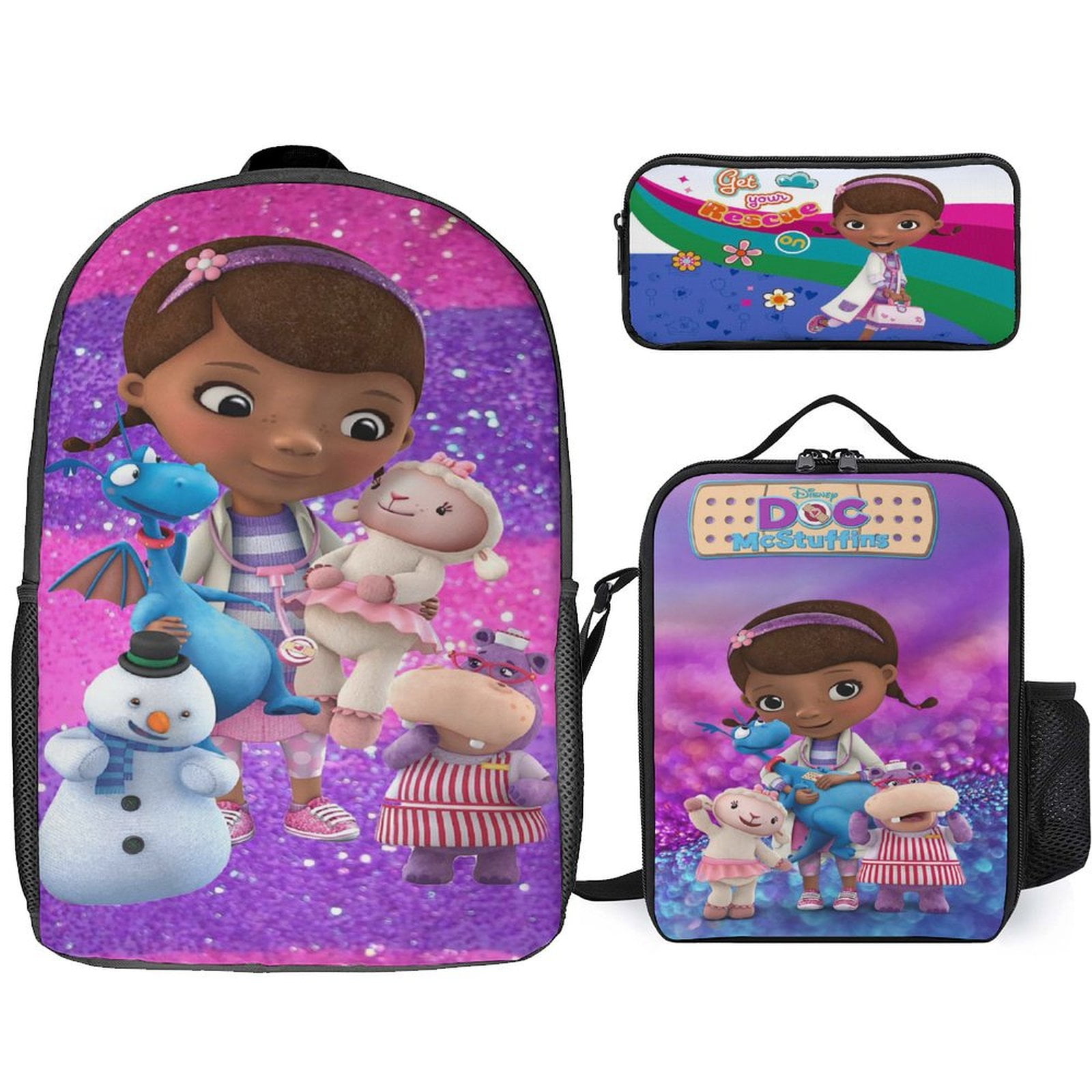 Doc Mc-Stuffins Backpacks 3pcs Set Laptop Shoulder Bags Casual Daypack ...