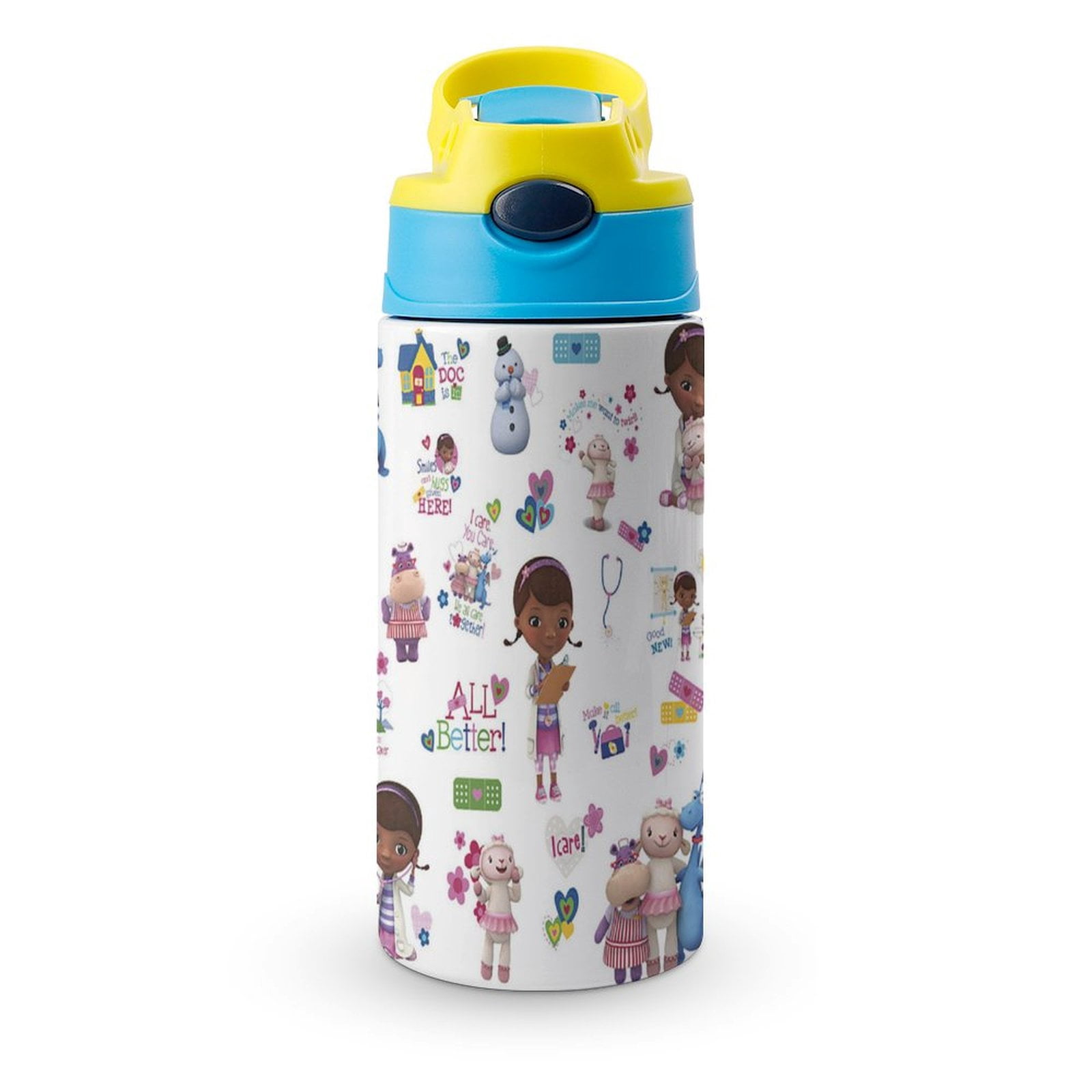 Doc Mc-Stuffins Water Bottle with Straw Vacuum Insulated Stainless ...