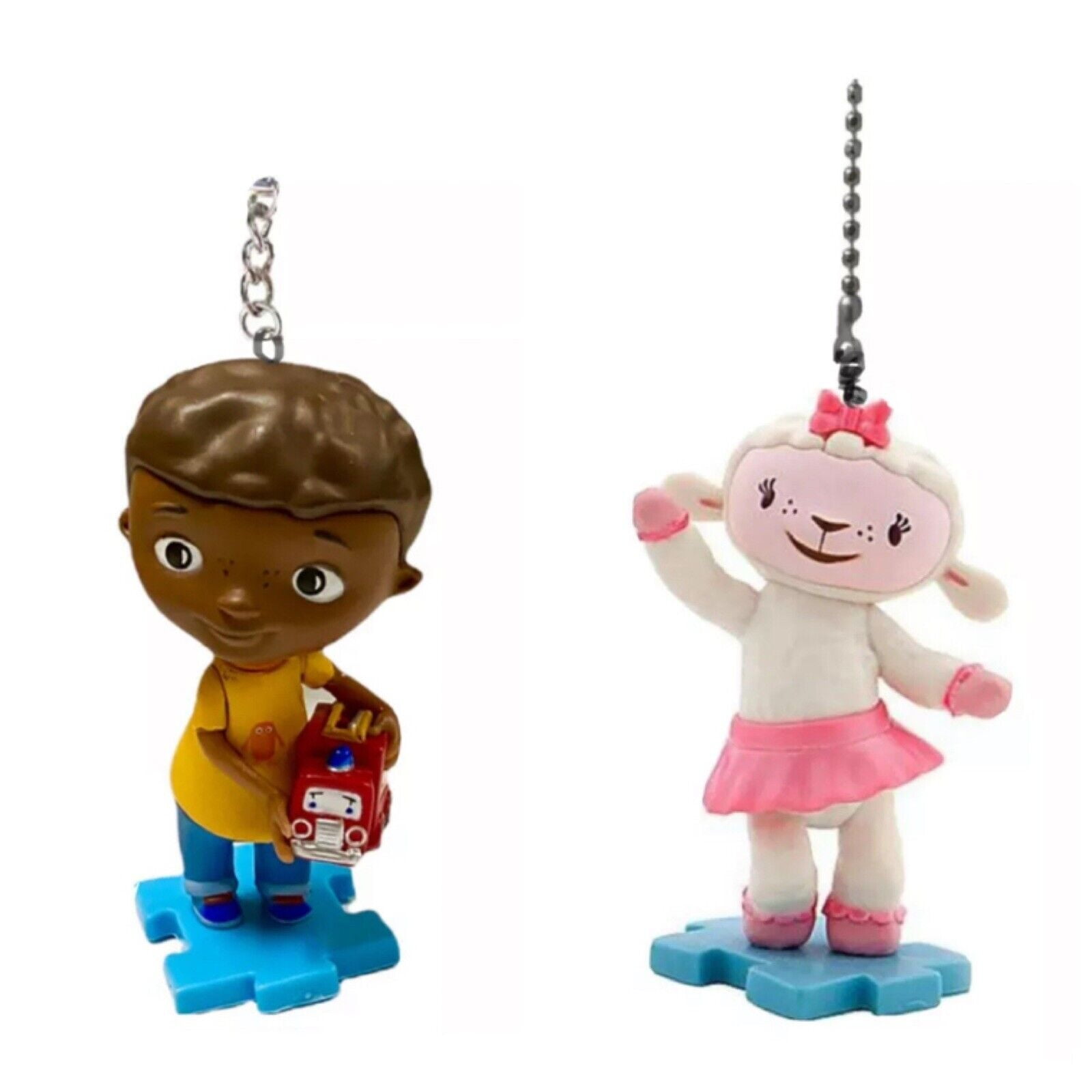 Doc McStuffins Lambie Lamb & Donny Fan Lamp Light Pull Chain 3" Figure ...