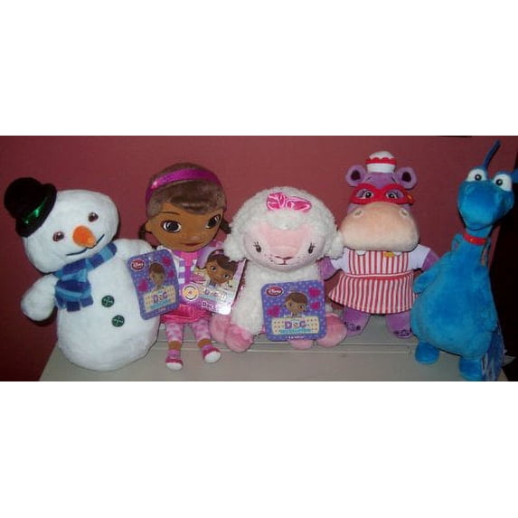 Doc McStuffins Plush Toy Set, Soft Stuffed Animals, Dragon, Lamb, Hippo ...