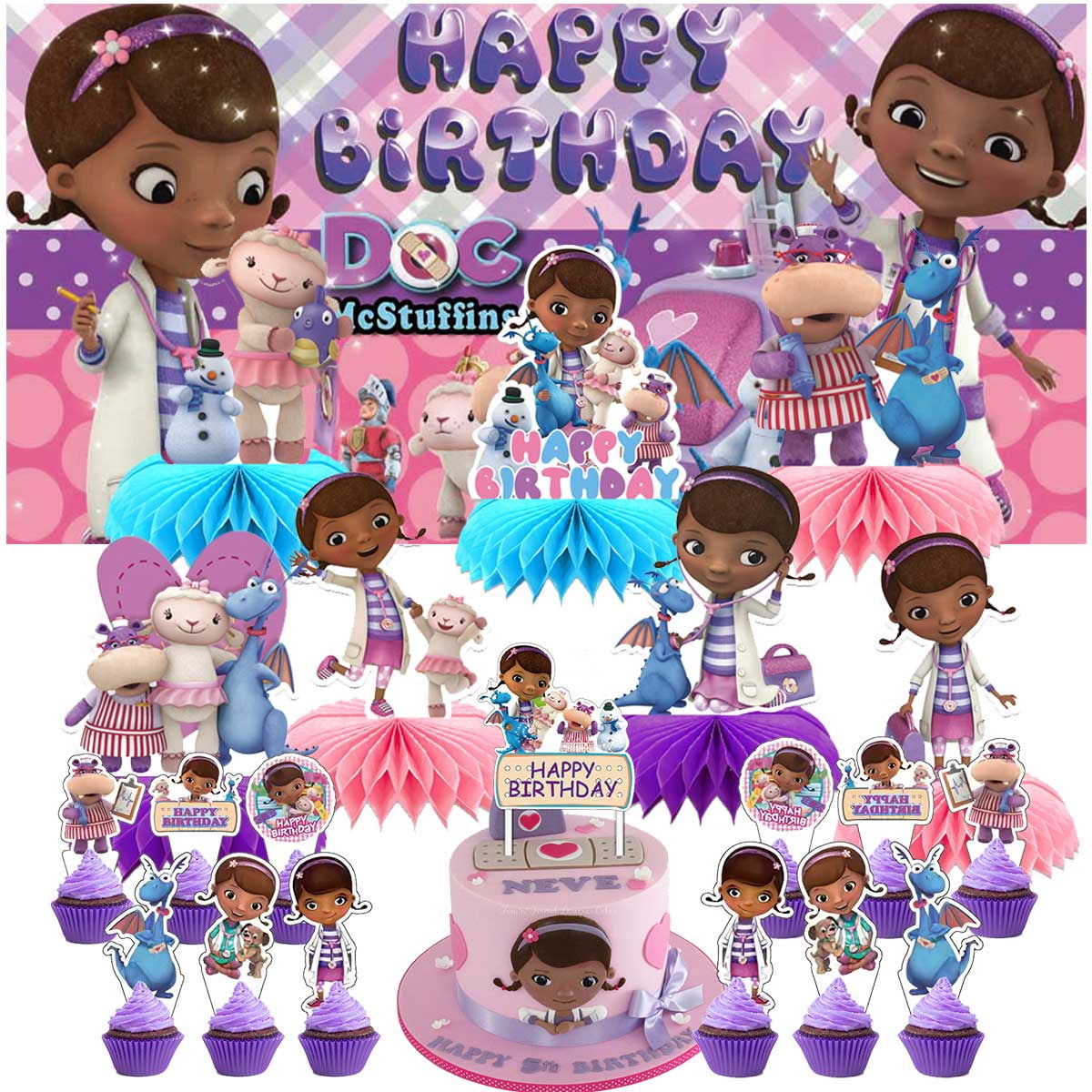 Doc Mcstuffins Party Supplies Honeycomb Centerpieces Table Toppers ...