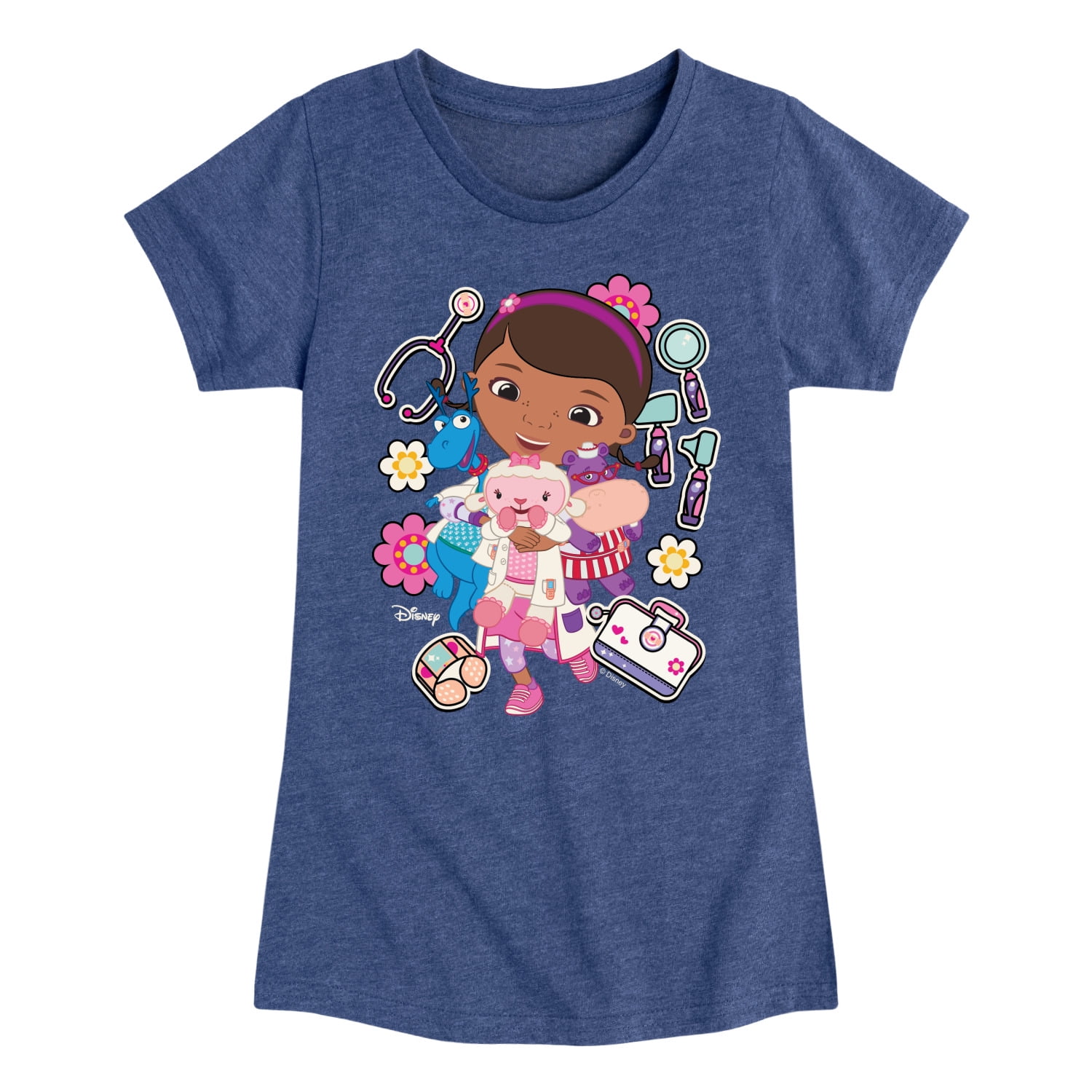 Doc Mcstuffins - Stickers - Youth Girls Fitted Short Sleeve T-Shirt ...
