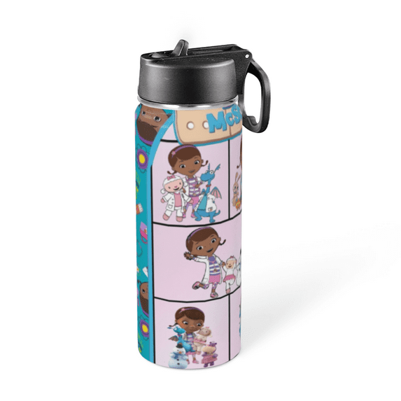 Doc Mcstuffins Thermos Water Bottle With Straw and Handle Insulated ...