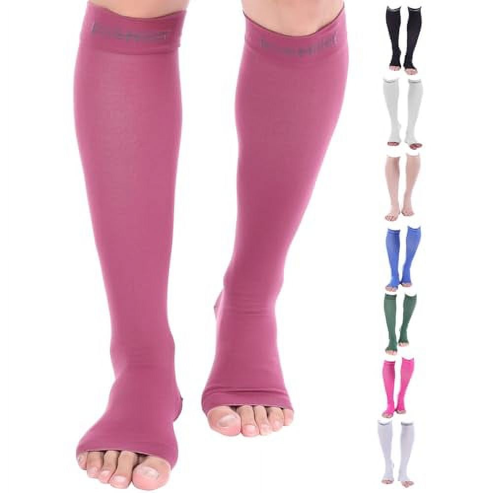 Doc Miller Open Toe Compression Socks, 20-30 mmHg, Toeless, Support ...