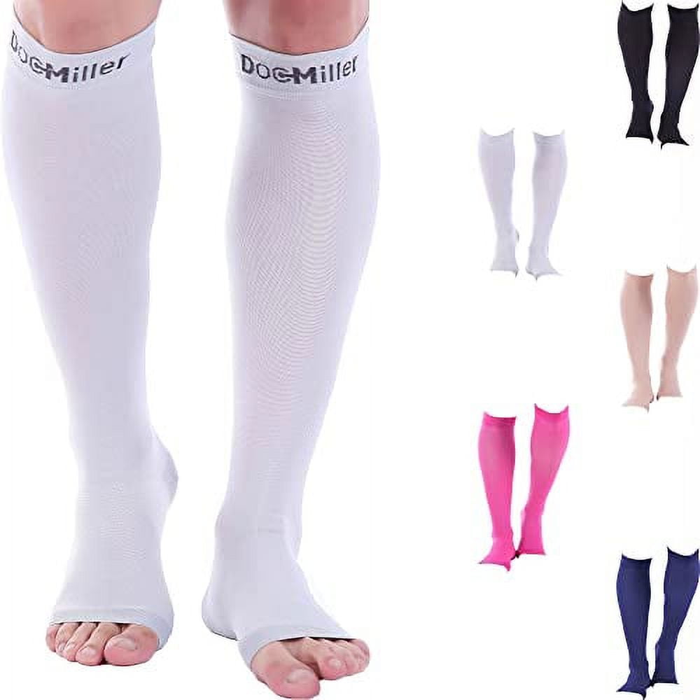 Doc Miller Open Toe Compression Socks for Women 8-15 mmHg Compression ...