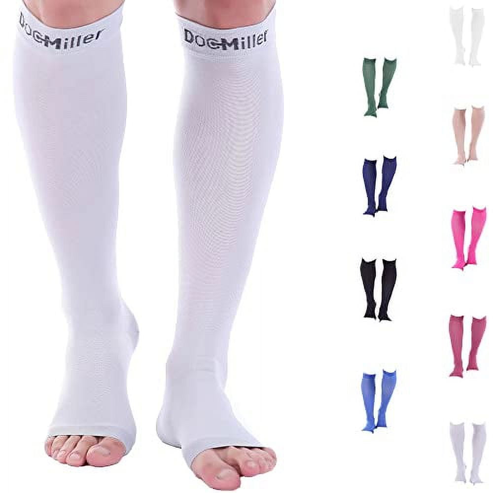 Doc Miller Open Toe Compression Socks Women and Men, Toeless ...