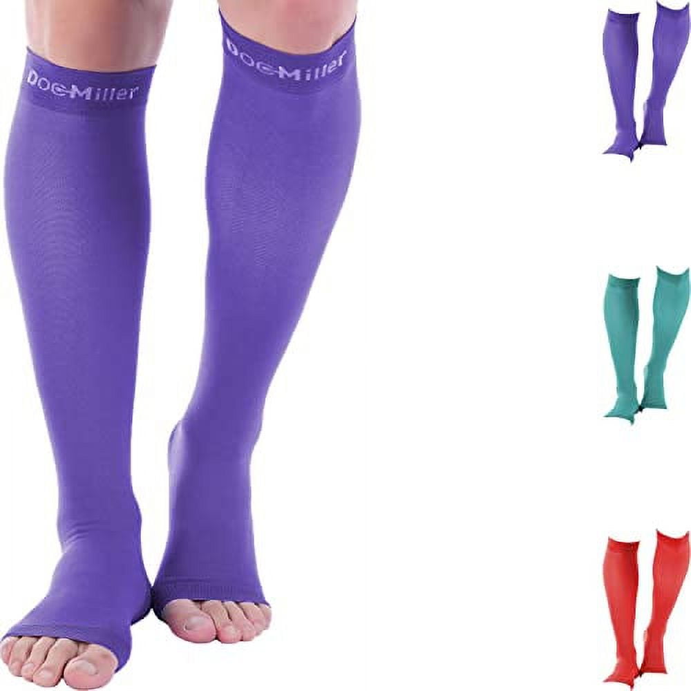 Doc Miller Open Toe Compression Socks Women and Men, Toeless ...