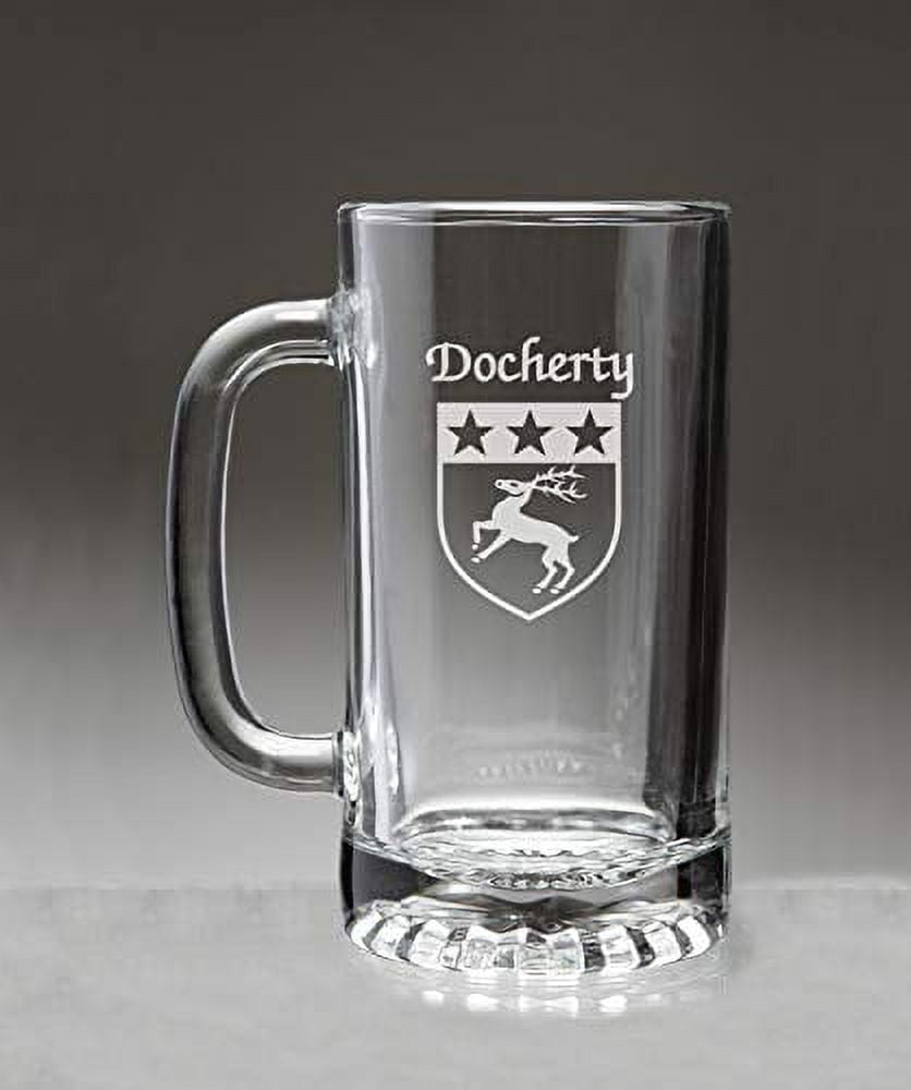 Docherty Irish Coat of Arms Glass Beer Mug (Sand Etched) - Walmart.com