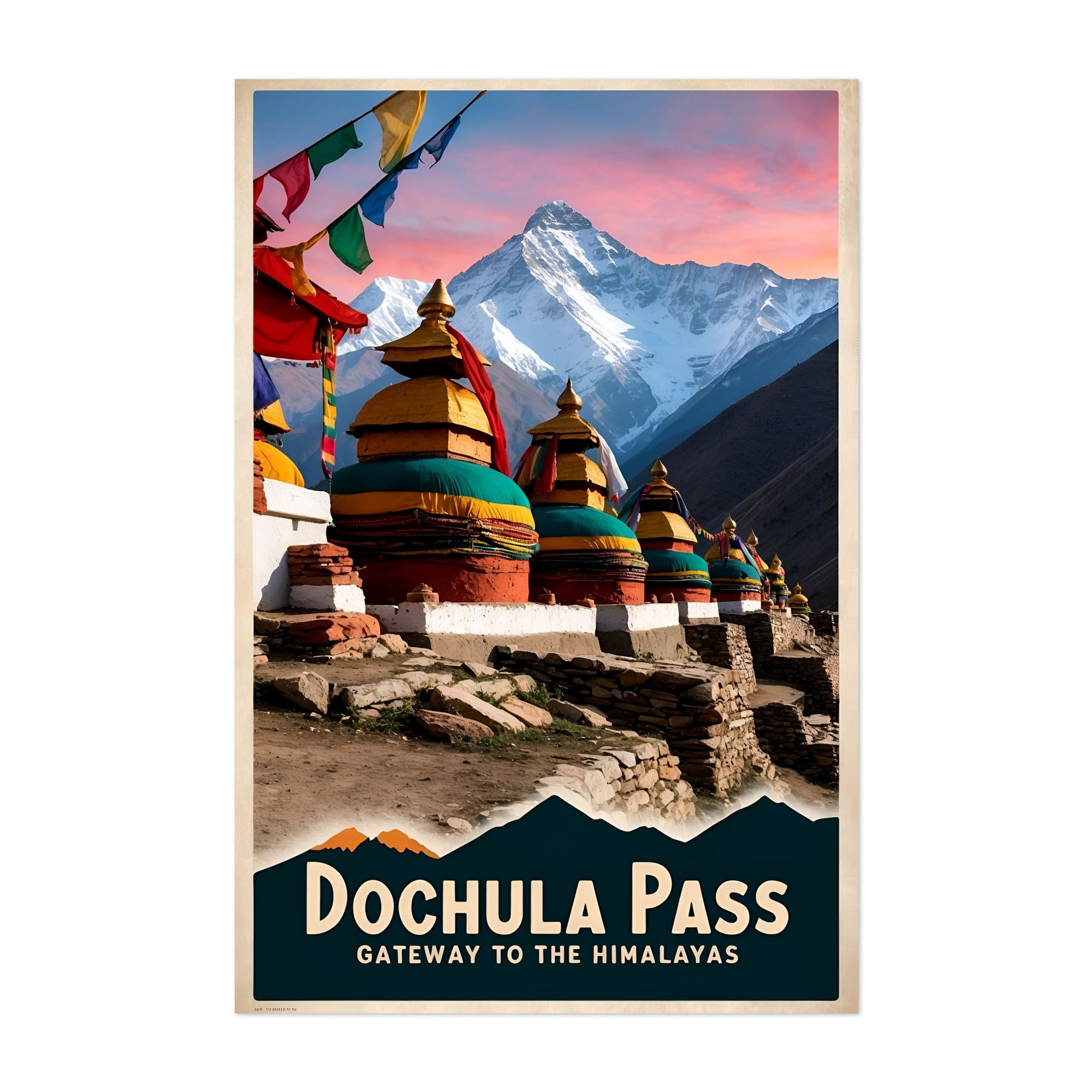 Dochula Pass Poster: Gateway to the Himalayas - Dochula Thimphu Bhutan ...
