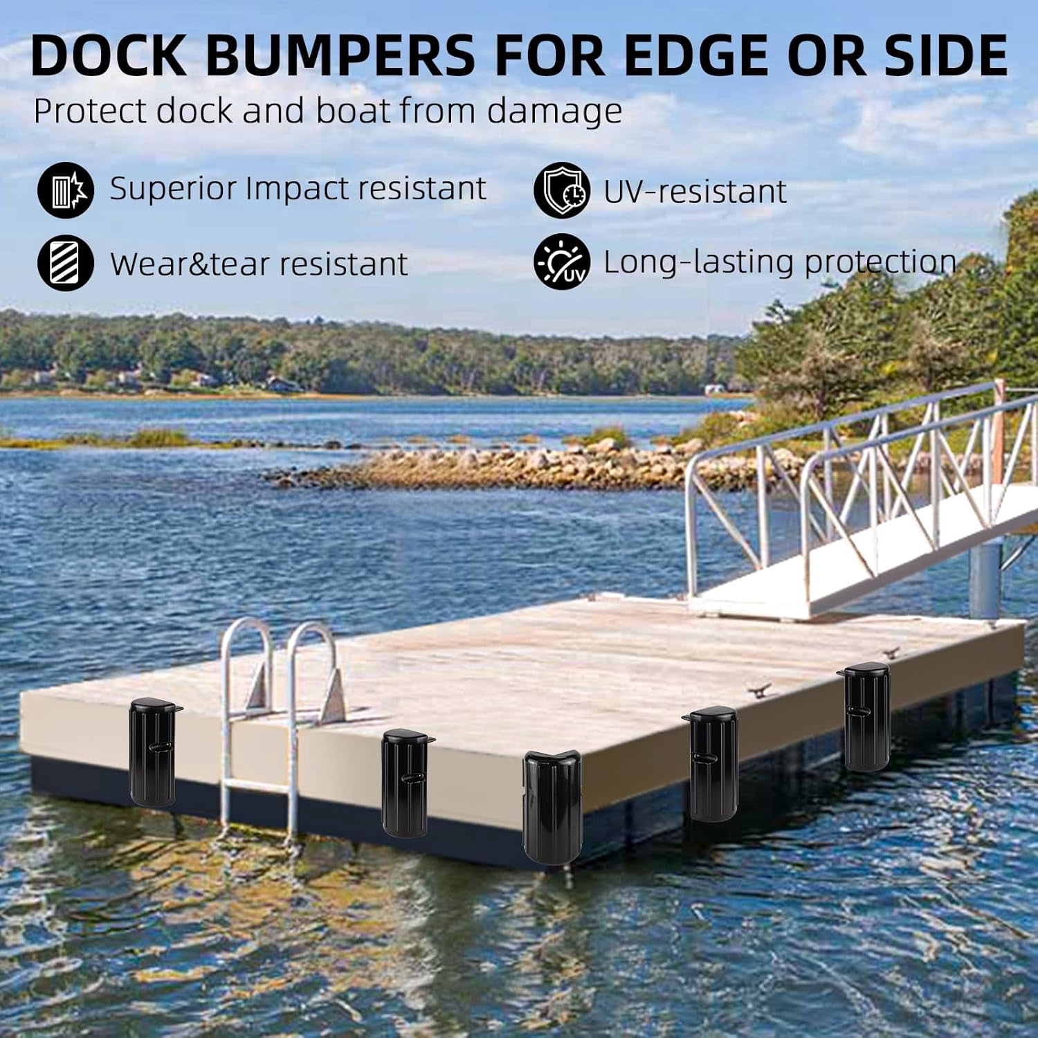 Dock Bumpers,Boat Dock Bumper for Edge and Side,Marine-Grade Straight ...