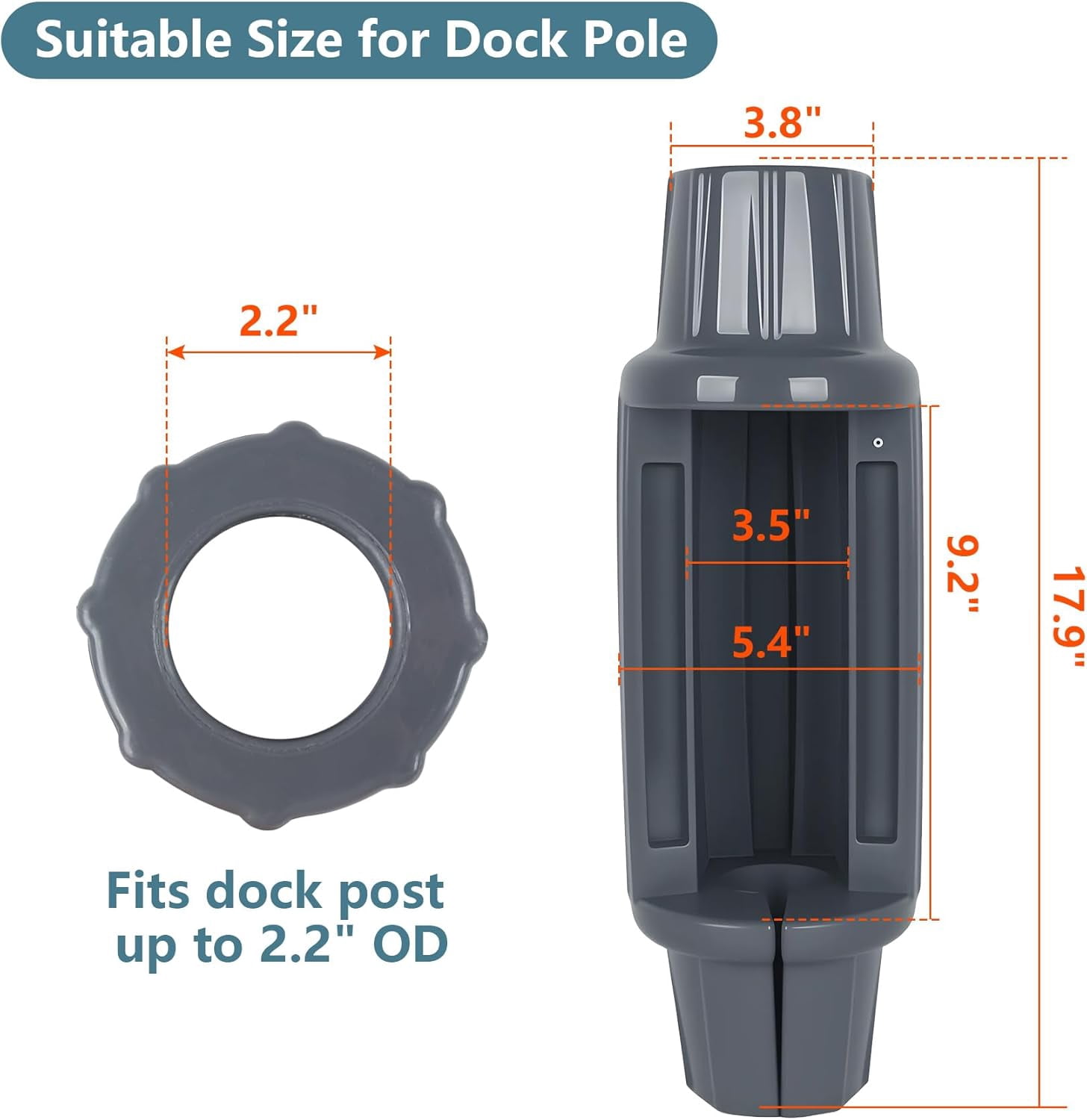 Dock Bumpers for Poles 2 Pack, Dock Post Bumpers 2" Diameter, Dock ...