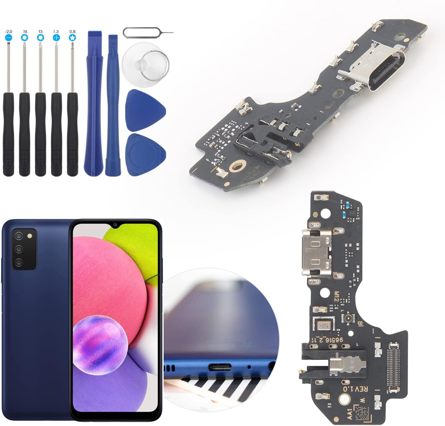 Dock Connector for Samsung Galaxy A03s USB Charging Port Flex Cable Replacement for A037U Type C ...