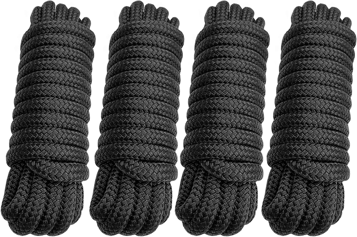 Dock Lines - 3/8" x 15' Double Braided Nylon Boat Dock Ropes with 12 ...