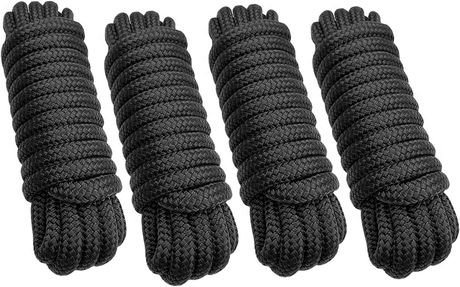 Dock Lines 4 Pack 5/8" x 15' Double Braided Nylon Boat Dock Lines with ...