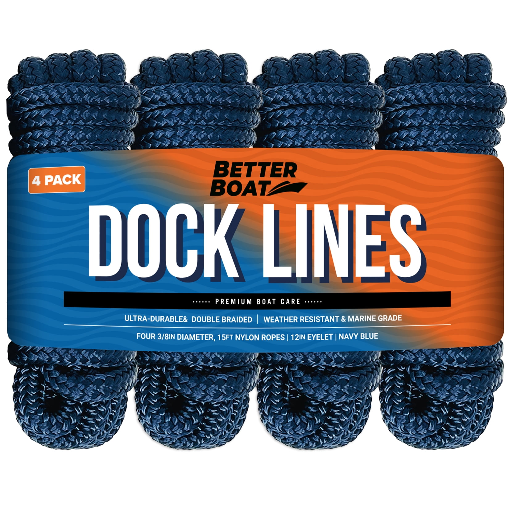 Dock Lines Boat Ropes for Docking 3/8" Line Double Braided Mooring ...