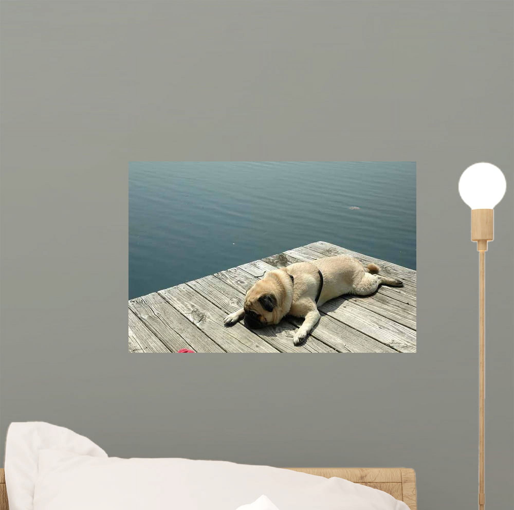 Dock Pug Wall Mural Decal Sticker, Wallmonkeys Peel & Stick Vinyl ...